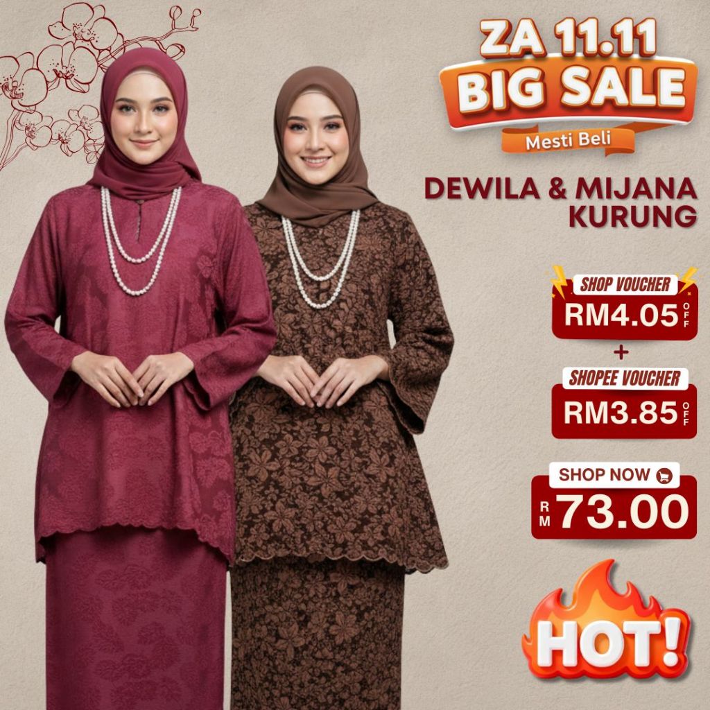 ZOE ARISAH Dewila Kurung Kedah Brocade Textured Baju Raya Modern ...