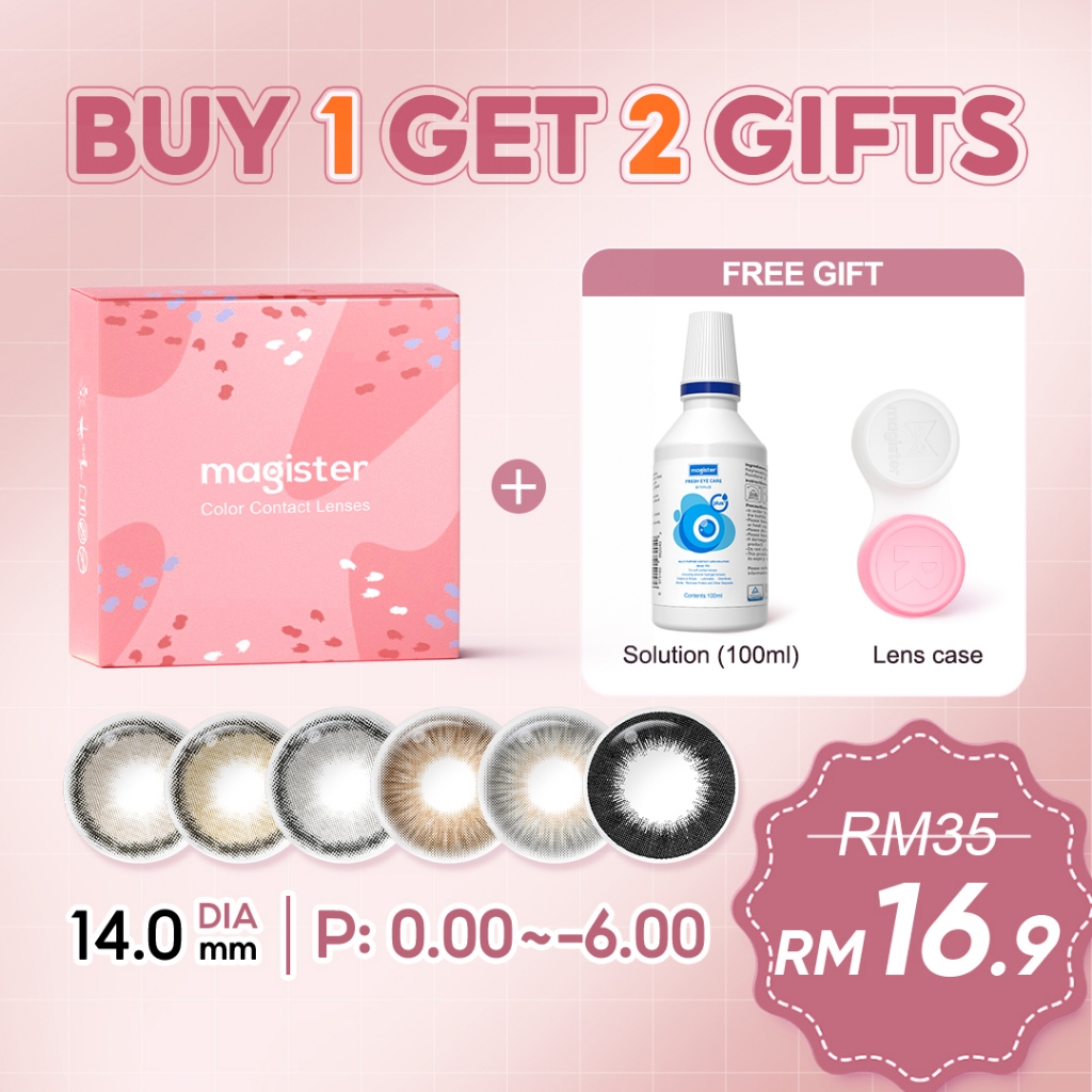 【Buy 1 Get 2 Gifts】Best selling Magister Contact Lens kit 14 MM With ...