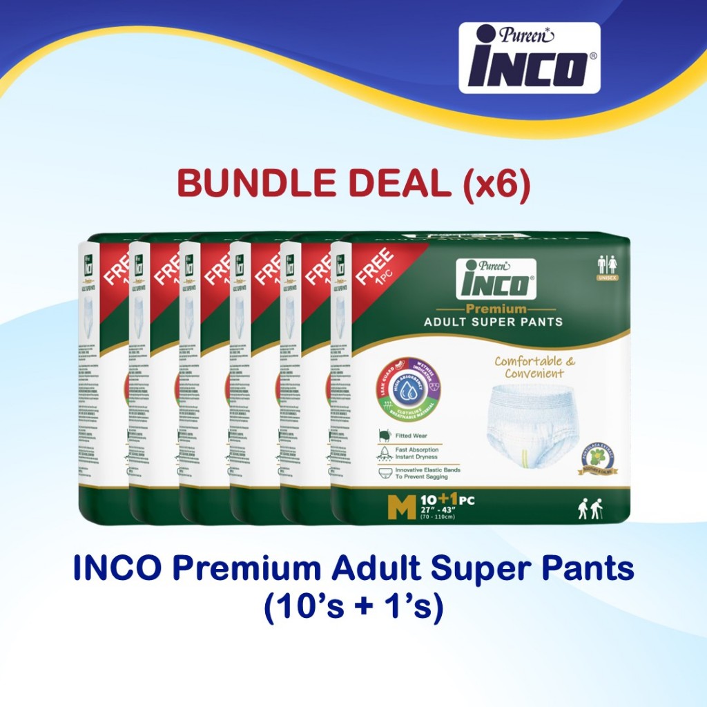 Pureen INCO Premium Adult Super Pants (Pull-up) - Bundle Deal (6 x 11's ...