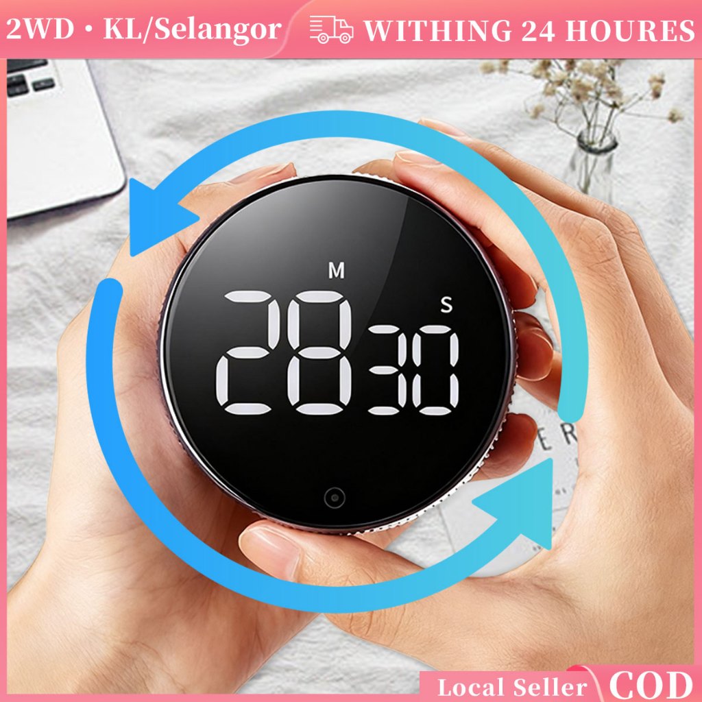 Led Counter Alarm Remind Magnetic Rotation Countdown Alarm Shower Timer ...