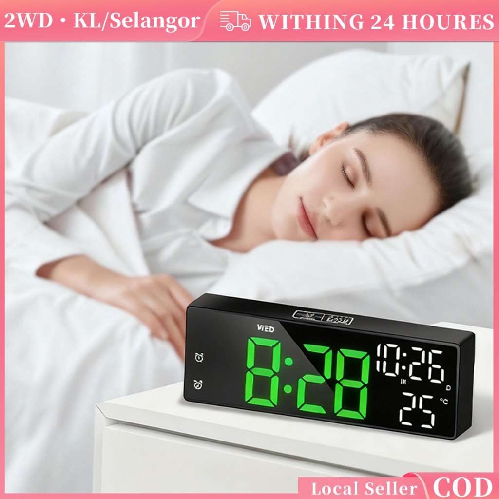 Led Digital Alarm Clock Alarm Clock Display Temperature Battery Usb ...