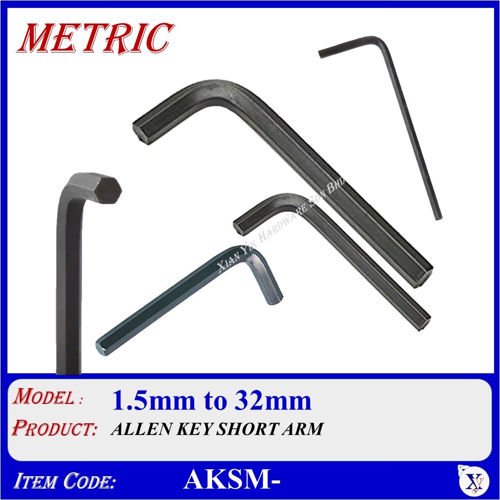 AKSM- 1.5mm TO 8mm HEX ALLEN KEY SHORT ARM ALLEN KEY | Shopee Malaysia