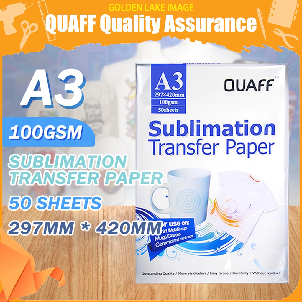 QUAFF A3 Size Sublimation Transfer Printing Paper White Side Printing ...