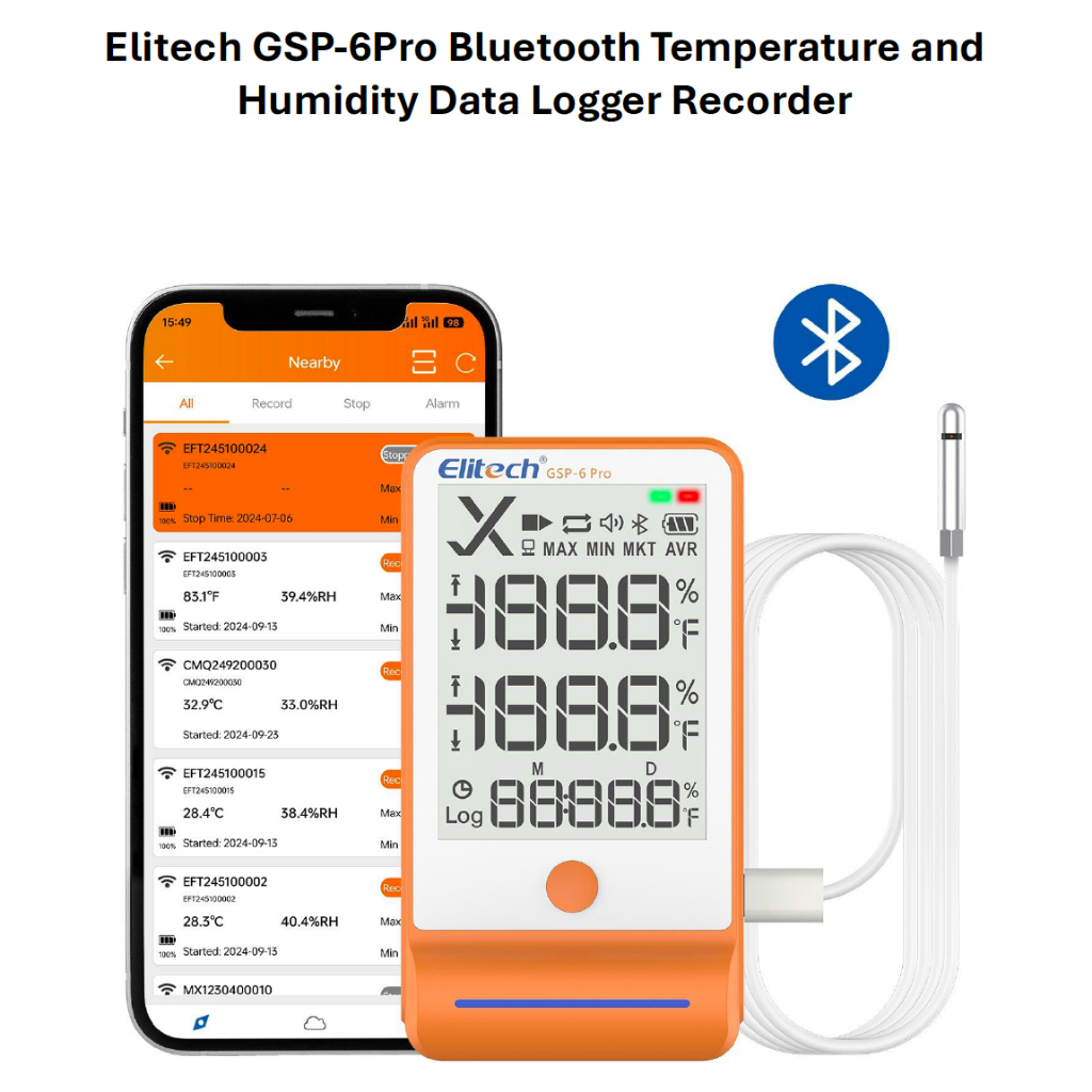 [READY STOCK IN MALAYSIA] Elitech GSP-6 Pro Bluetooth Temperature and ...