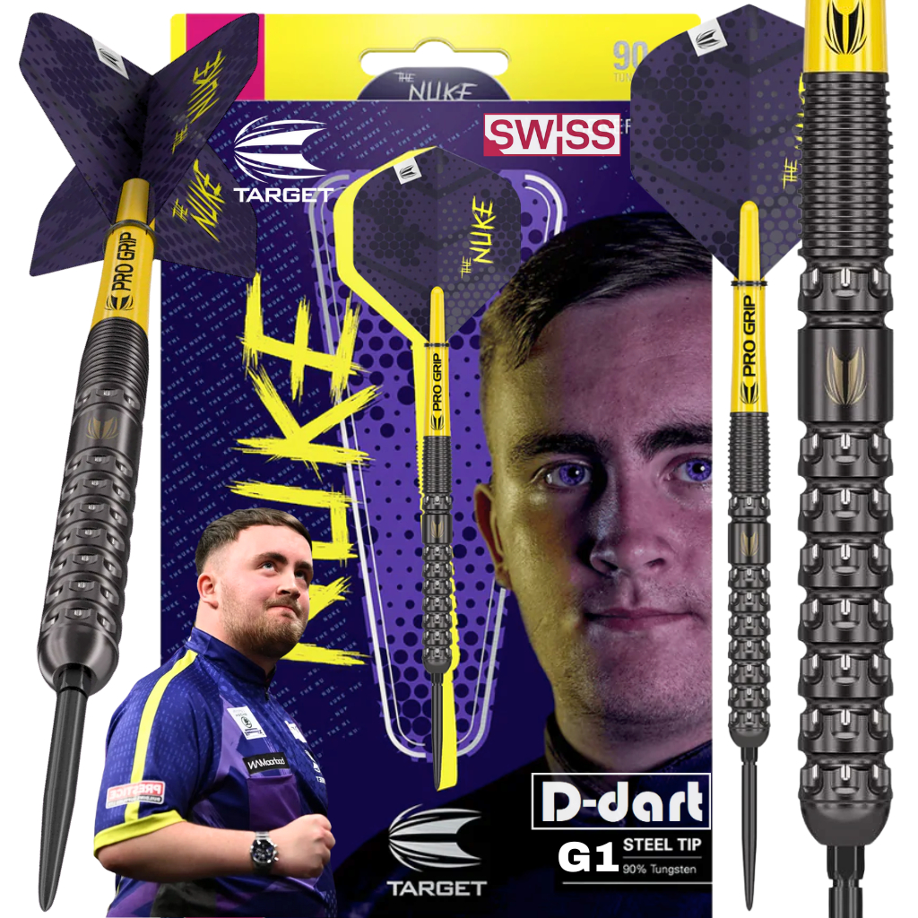 TARGET STEEL TIP DARTS - 22G/23G/24G LUKE LITTLER G1 BLACK (SWISS) SP ...