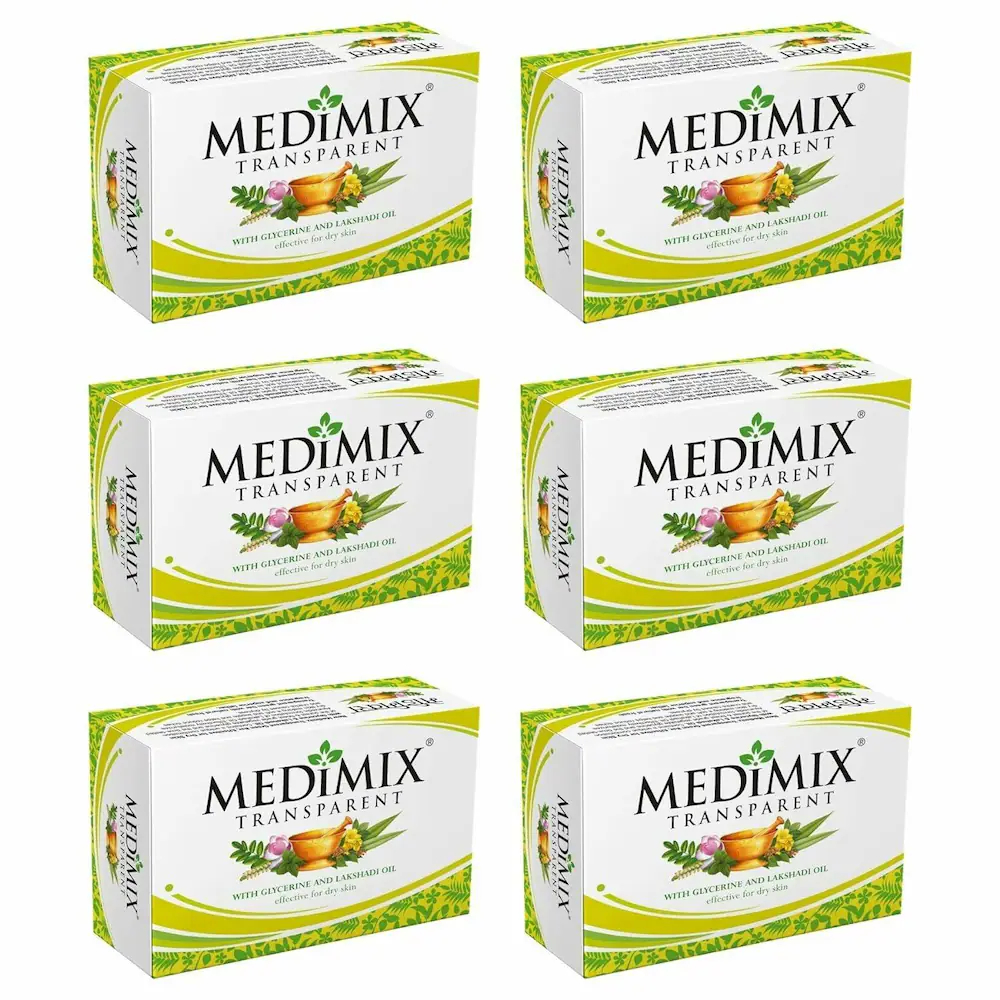 Medimix Transparent Glycerine Bathing Bar 125g × 6 | Ayurvedic Herbal ...