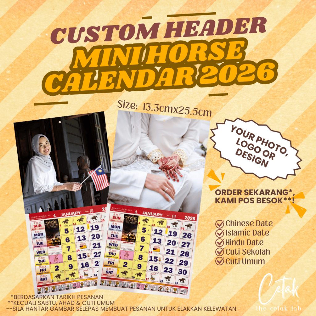 [Custom Calendar 2026] Mini Kalendar Kuda Wall Calendar [Custom Header ...