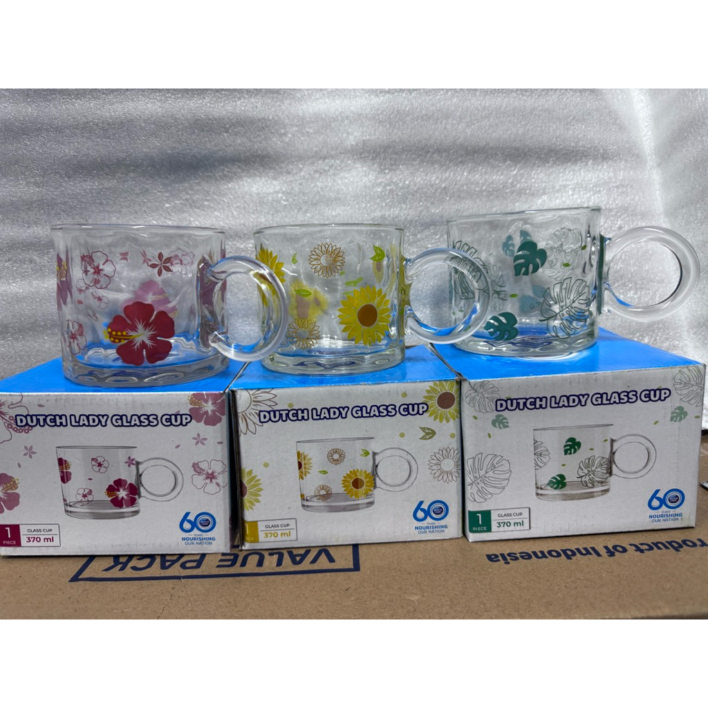 Dutch lady limited edition mug/cup 370ml glass drink cawan kaca ...