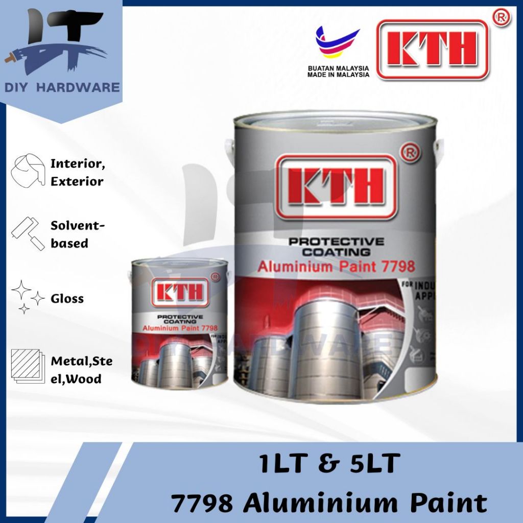 1L / 5L KTH Insdustrial Aluminium Paint 7798 use For Metal/Wood/Steel ...