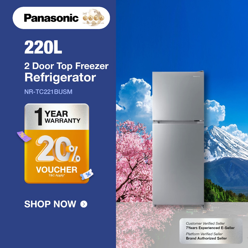 [𝐅𝐑𝐄𝐄 𝐃𝐄𝐋𝐈𝐕𝐄𝐑𝐘] Panasonic NR-TC221BUSM (202L) 2-Door Top Freezer ...
