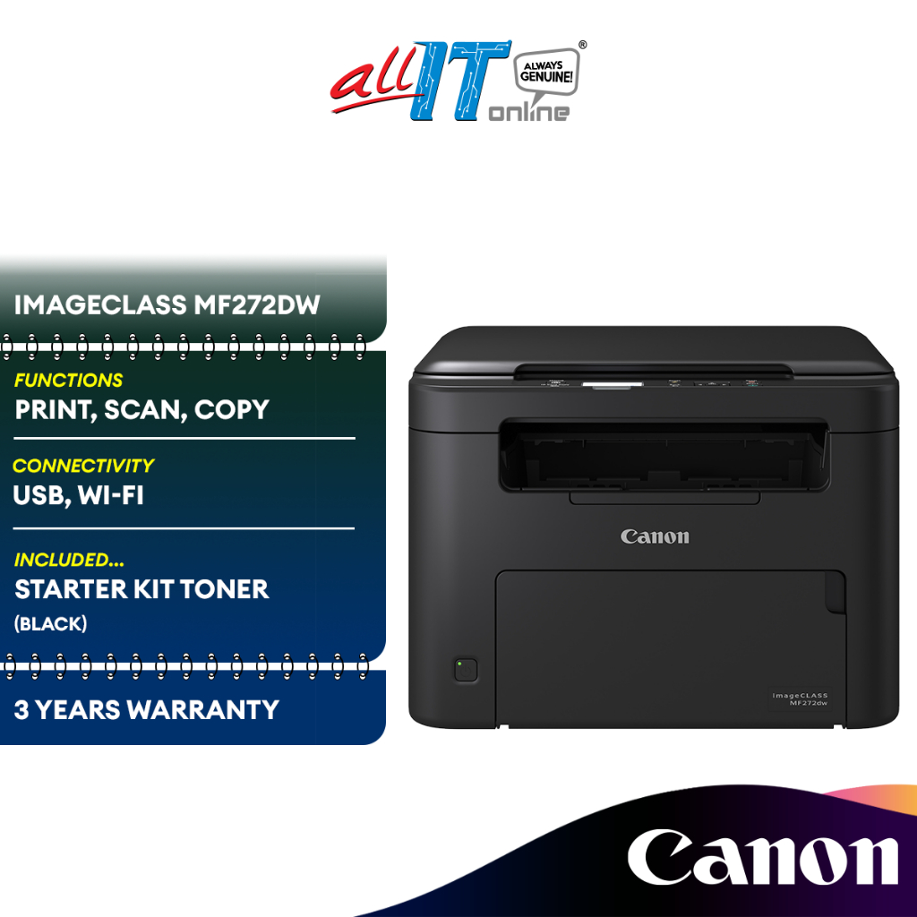 Canon imageCLASS MF272dw Compact 3-in-1 Monochrome Multifunction ...