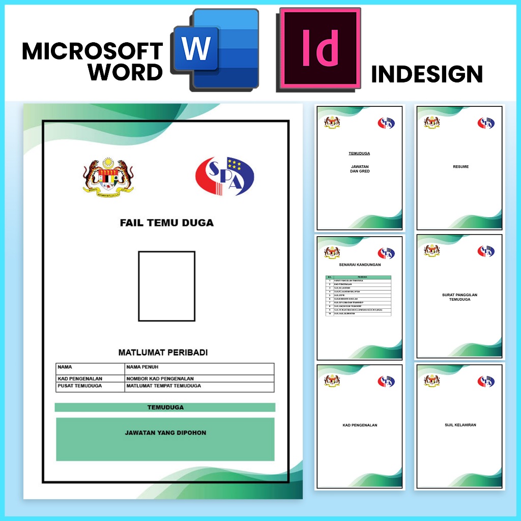 Template Fail Temuduga SPA Kerja Kerajaan (WORD & INDESIGN) | BOLEH ...
