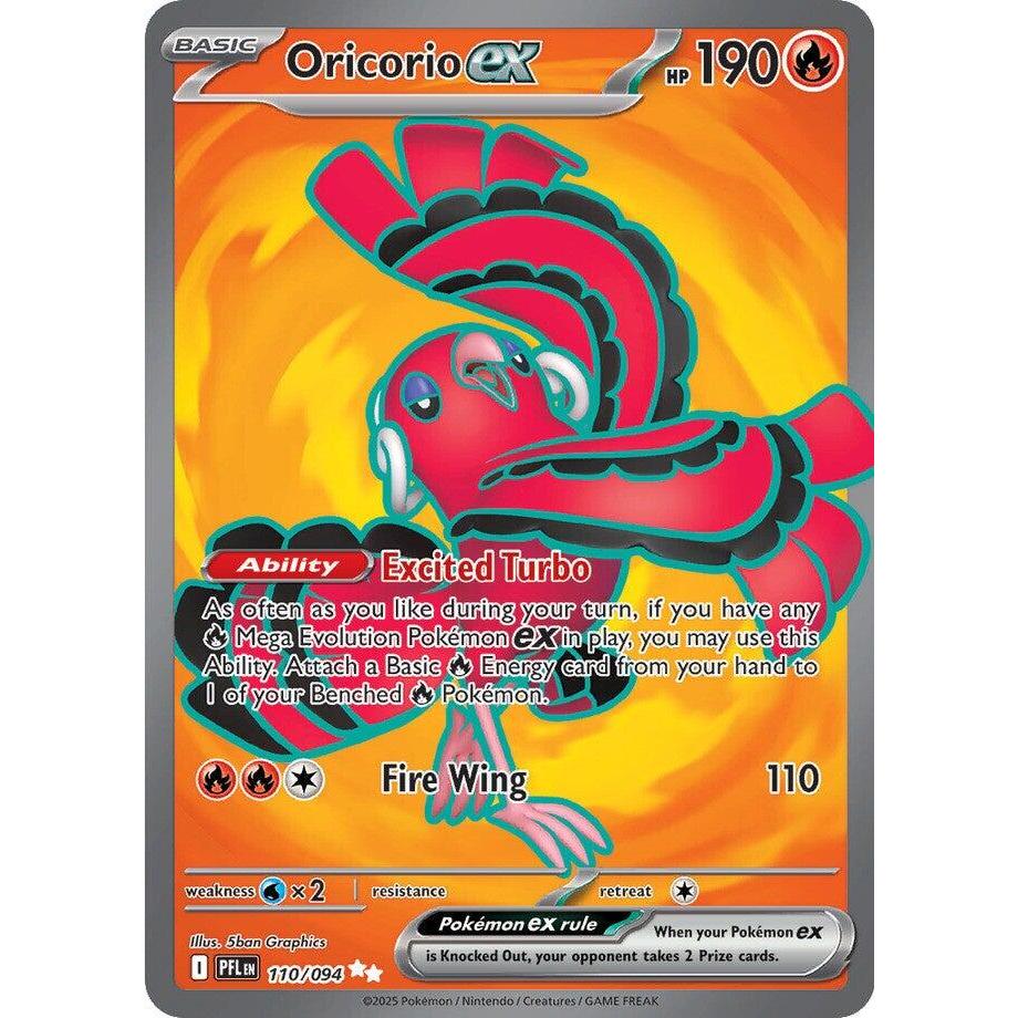 Oricorio Ex 110/094 Full Art [PFL] Mega Evolution ME02 Pokemon Card ...