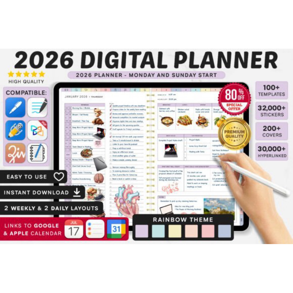 Premium 2026 Digital Planner | Goodnotes | Shopee Malaysia