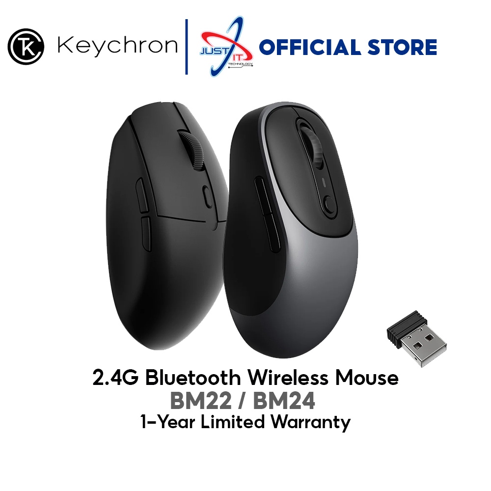 KEYCHRON BM22 / BM24 2.4G BLUETOOTH WIRELESS MOUSE - BLACK | Shopee ...