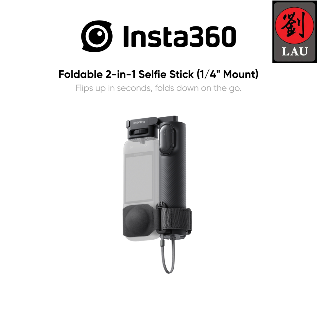 Insta360 Foldable 2-in-1 Selfie Stick (1/4" Mount) Remote Kit ...