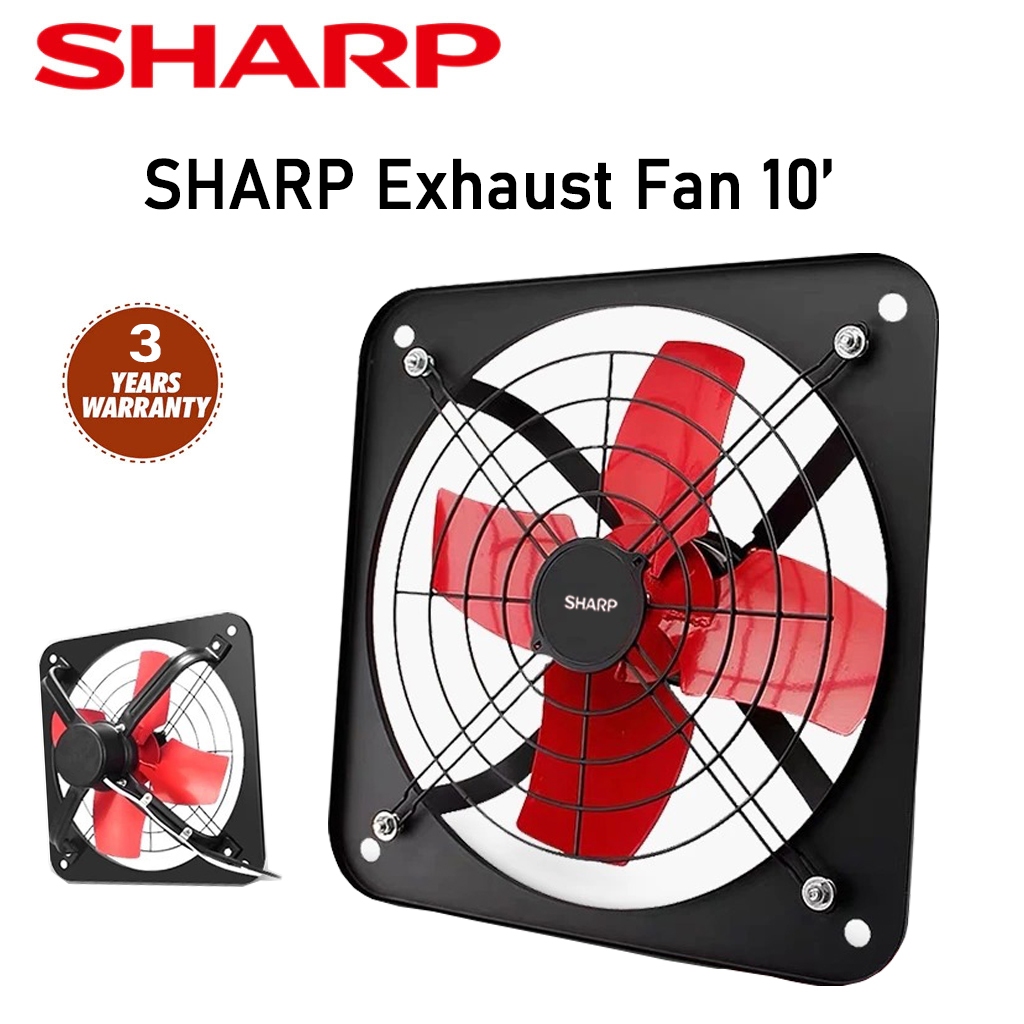 SHARP Exhaust Fan 10 inch Wall Type Light Duty Industrial Exhaust Fan ...