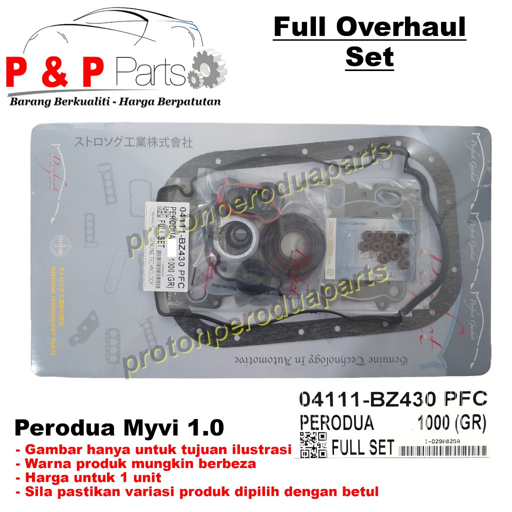 FULL Overhaul Gasket Set Engine - Perodua Myvi 1.0 - Carbon Premium ...