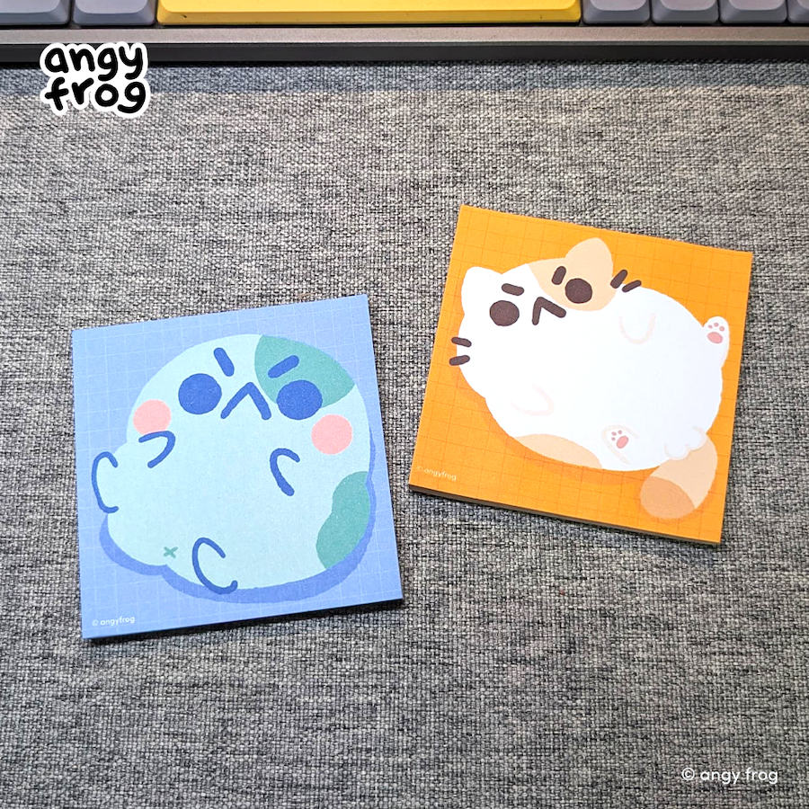 Angy Frog | AngyFrog & AngyCat tear off memopad (50 sheets) | Shopee ...