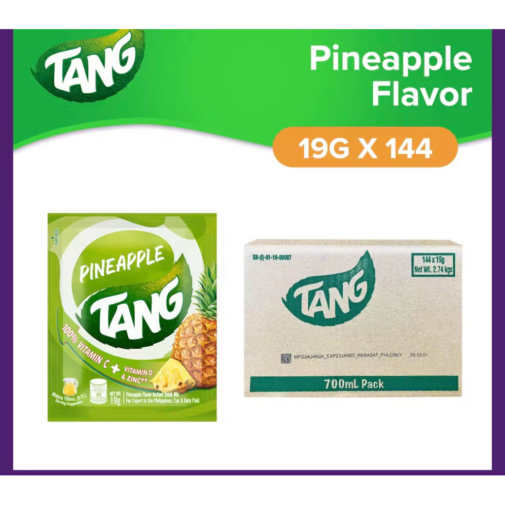 TANG Pineapple Powdered Juice 19g x 144packs | Shopee Malaysia
