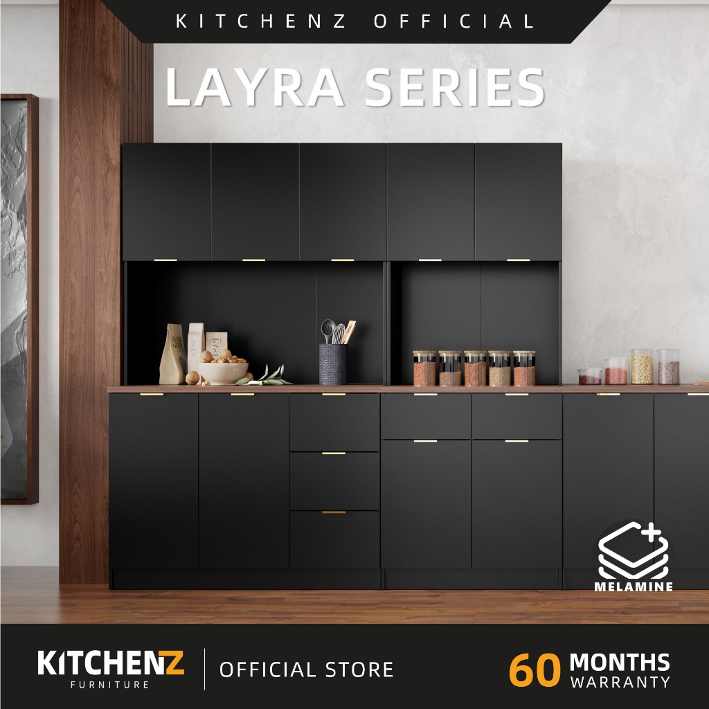 [FREE SHIPPING] KitchenZ Layra Series Melamine Kitchen Cabinet Soft ...