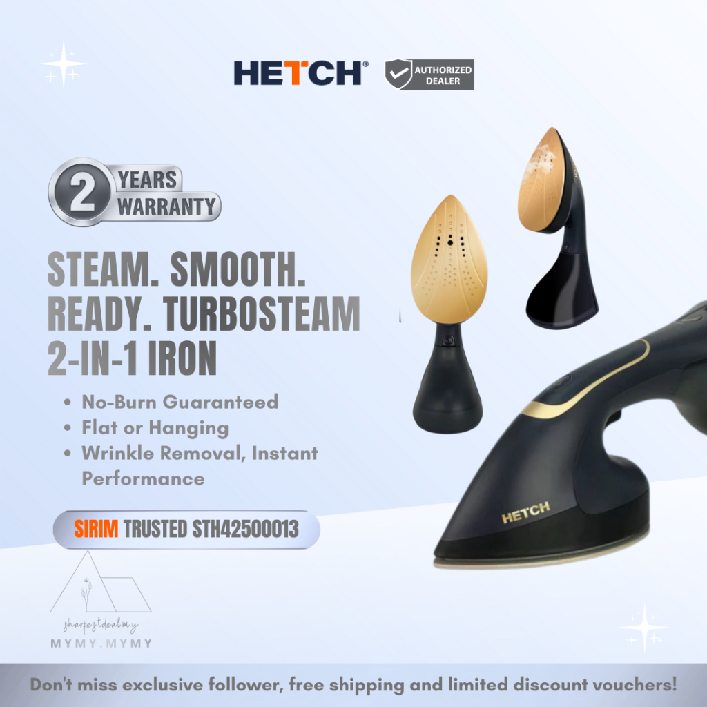 HETCH TS5 2-in-1Turbo Steam Iron Garment Steamer Iron Portable ...