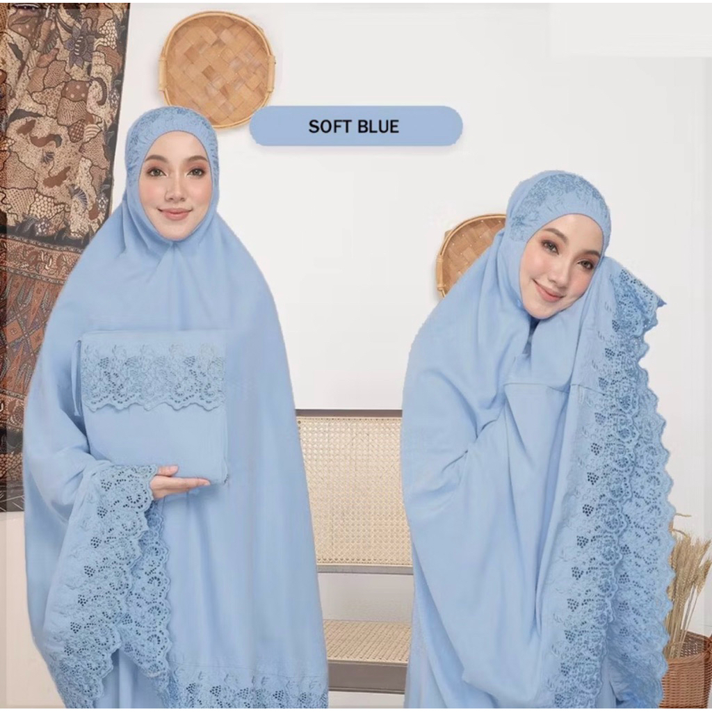 [Shopee Premium] Telekung Sulam Tebuk Bunga Cotton Premium Sejuk By ...