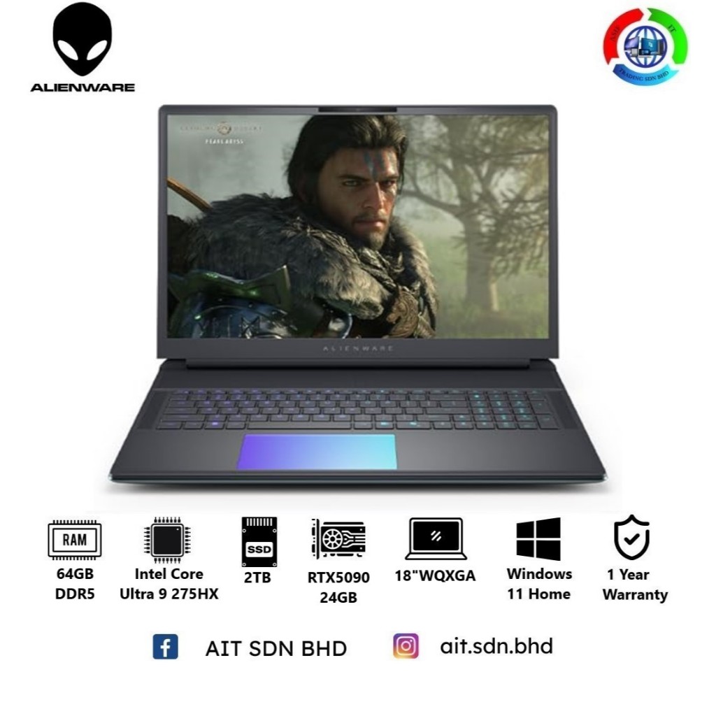 Dell Alienware 18 Area-51 AA18250 18"WQXGA Gaming Laptop (Ultra 9-275HX ...