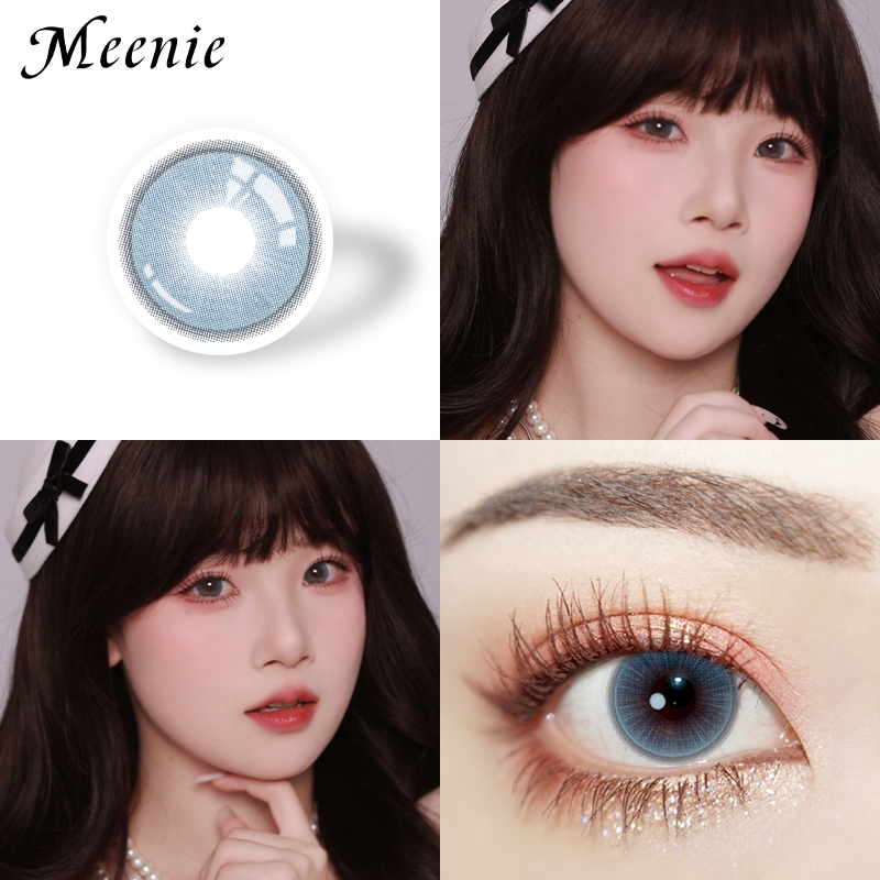 【0.00-6.00】Meenie Blue Lens Blade Snow 6 Months Soft Contact Lenses eye ...