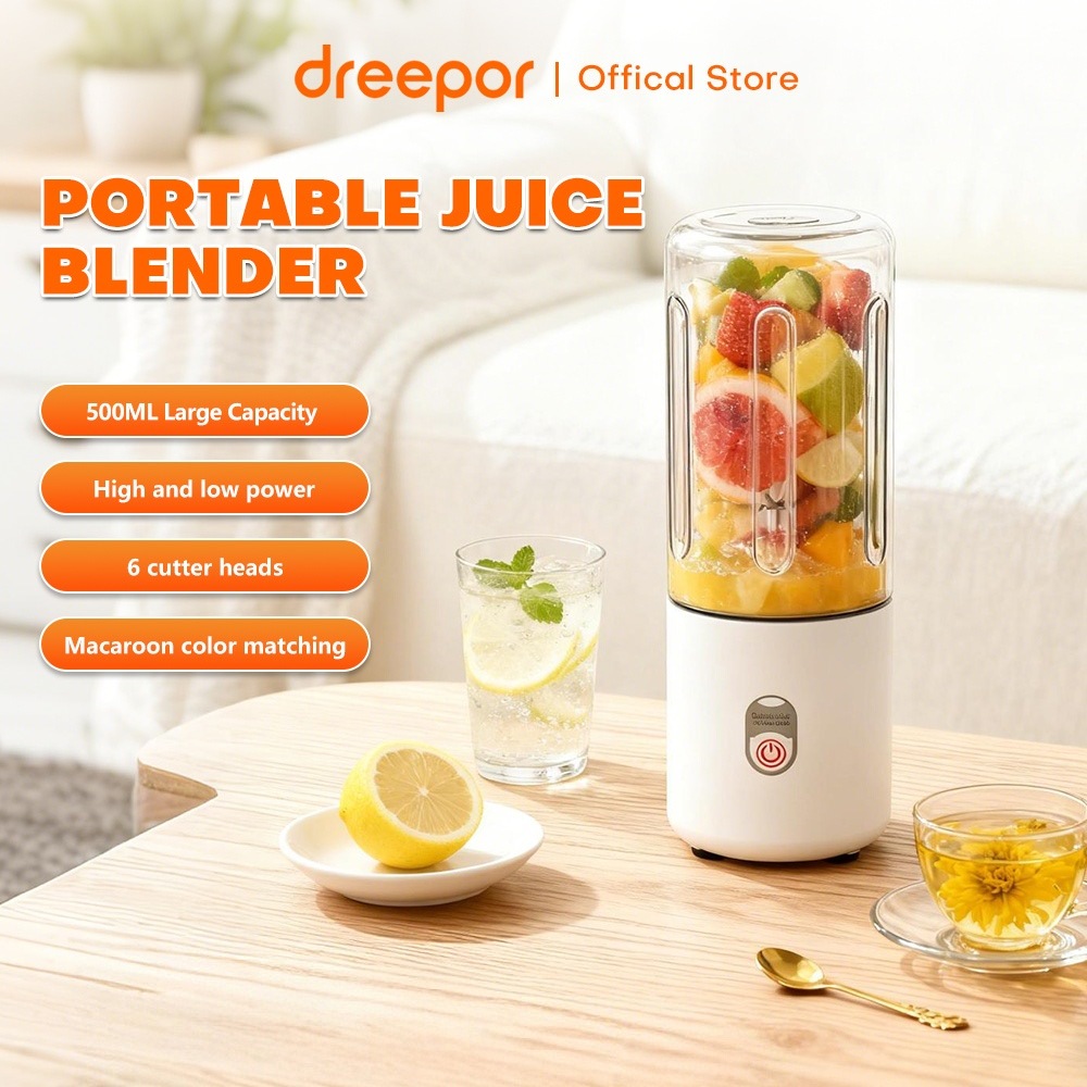 Dreepor Pengisar Jus 500ml Portable Wireless Fruit Juicer Blender Mini ...