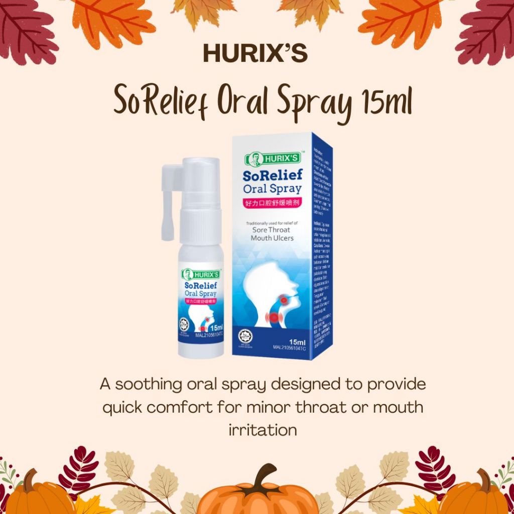 [CLEARANCE SALE] HURIX'S SORELIF ORAL SPRAY 15ML (MOUTH ULCER SORE ...