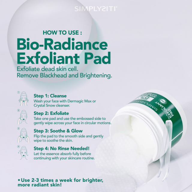 [EXP: 12/2027] SimplySiti Bio-Radiance Exfoliant Pad - Face Exfoliating ...