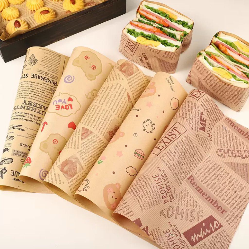 [100pcs] Oilproof Sandwich Wrapper Paper 28x38cm Greaseproof Baking ...