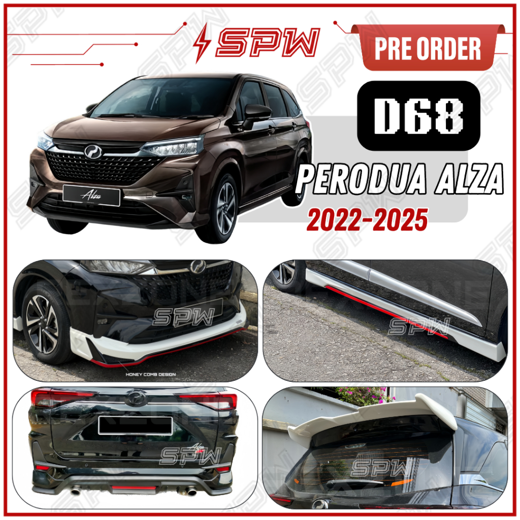Perodua Alza (2022-2025) D68 Bodykit Drive 68 Front Bumper Lip Rear ...