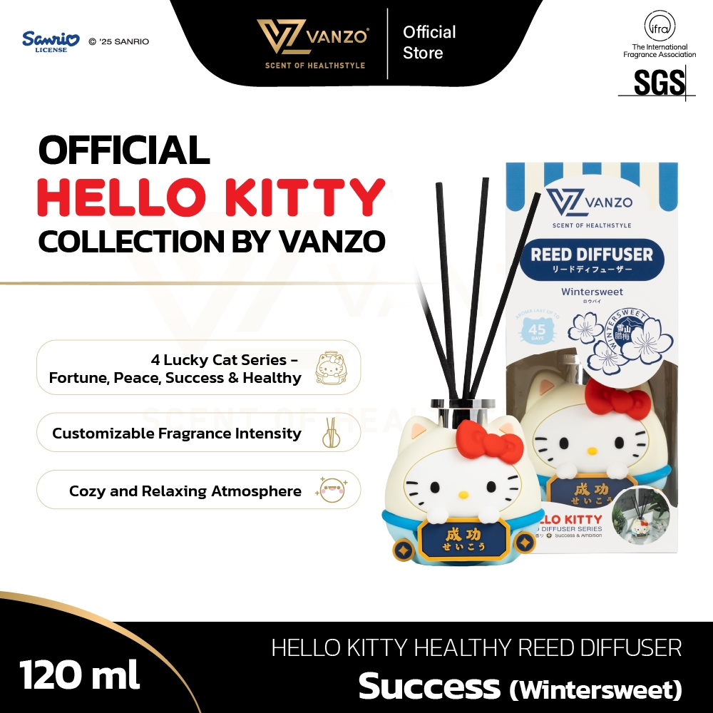 VANZO Hello Kitty Healthy Reed Diffuser - Success / Wintersweet (120ml ...