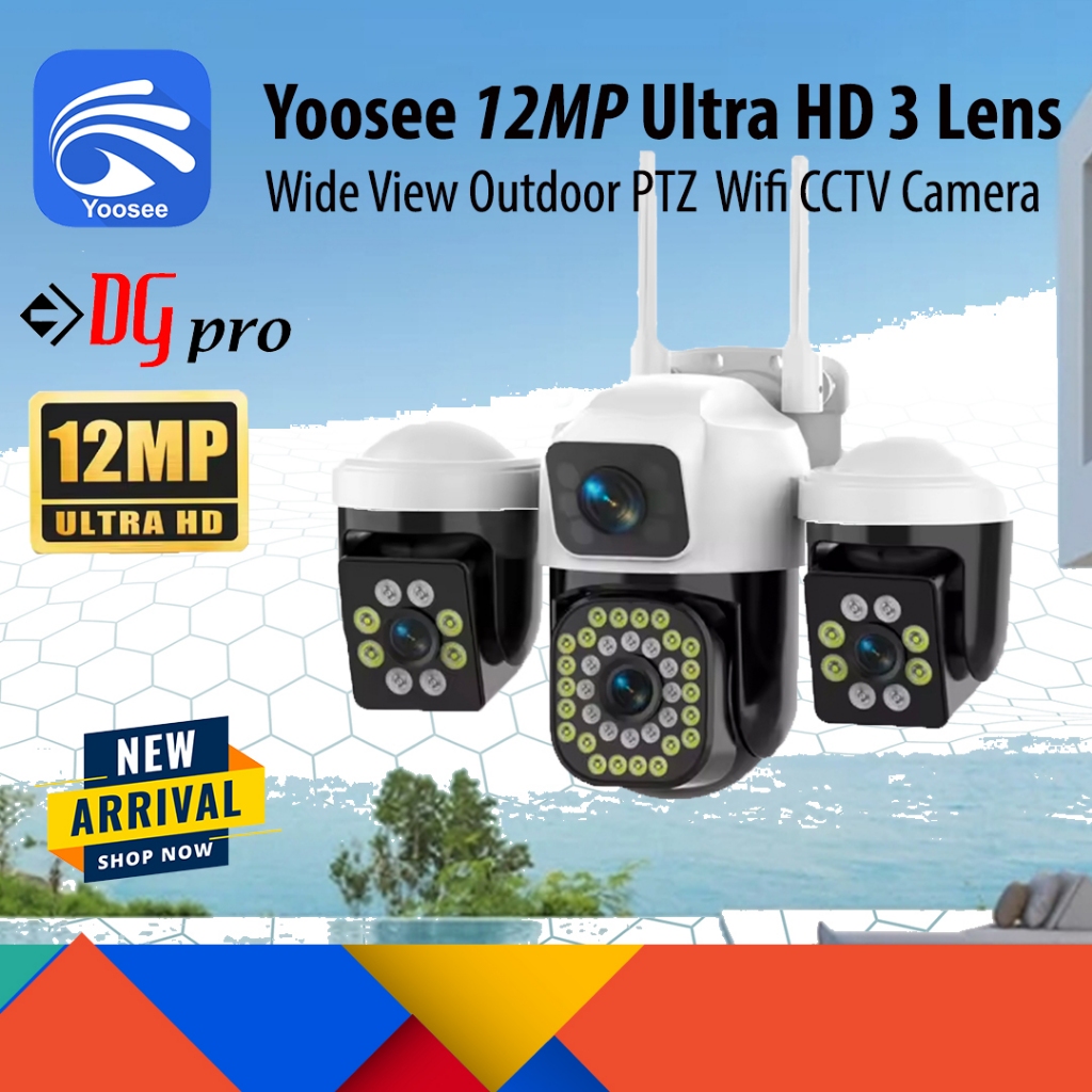 [NEW ARRIVAL] YOOSEE 12MP Ultra HD True Pan & Tilt Adjustable 3 Lens ...