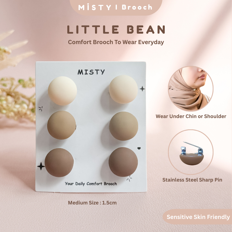 MISTY I Little Bean Kerongsang Dagu Sesuai Kulit Sensitif Pin Tudung ...