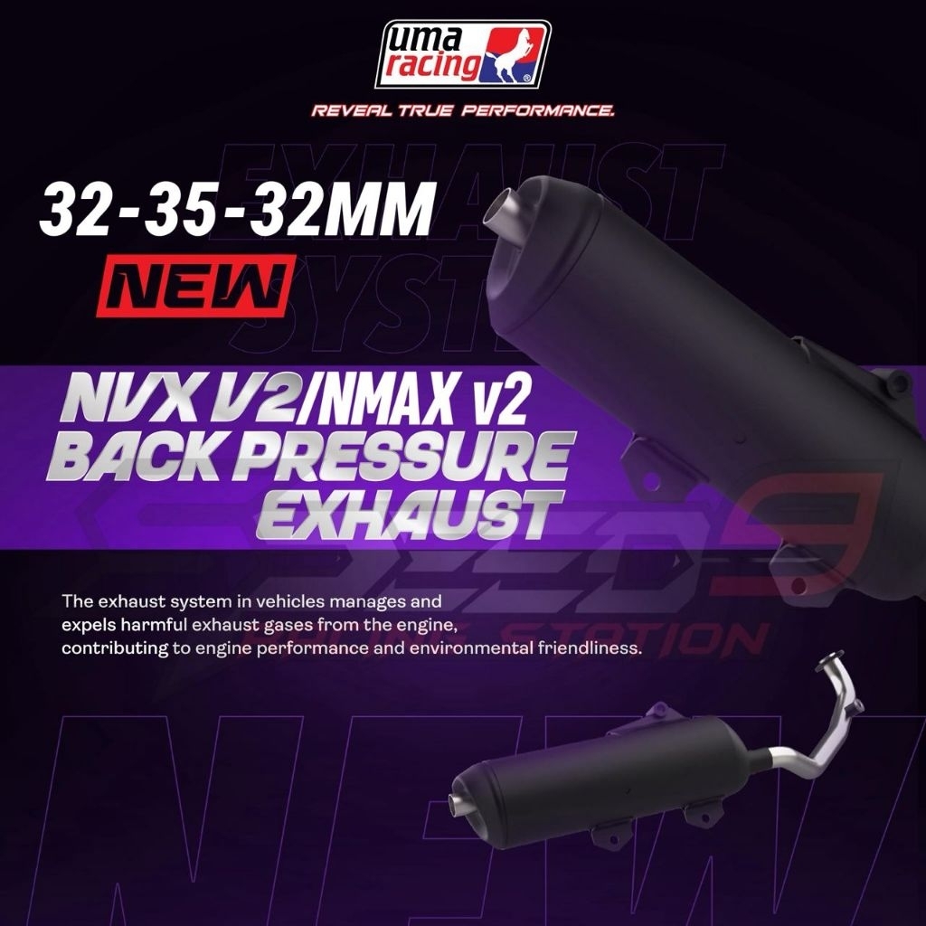 UMA RACING EXZOS BACK PRESSURE NVX V2 V3 / NMAX V2 V3 / Y15 / Y16 / RSX ...