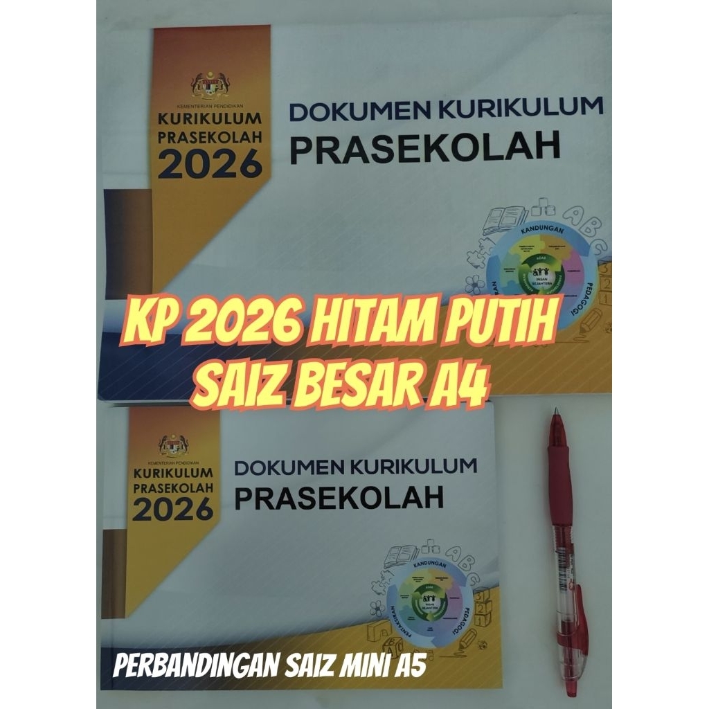 A4 Saiz Besar Kurikulum Prasekolah 2026 Hitam Putih | Shopee Malaysia