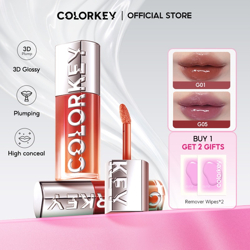 COLORKEY Light Chaser Lip Plumping Gloss (3ml)Moisturizing Glossy ...