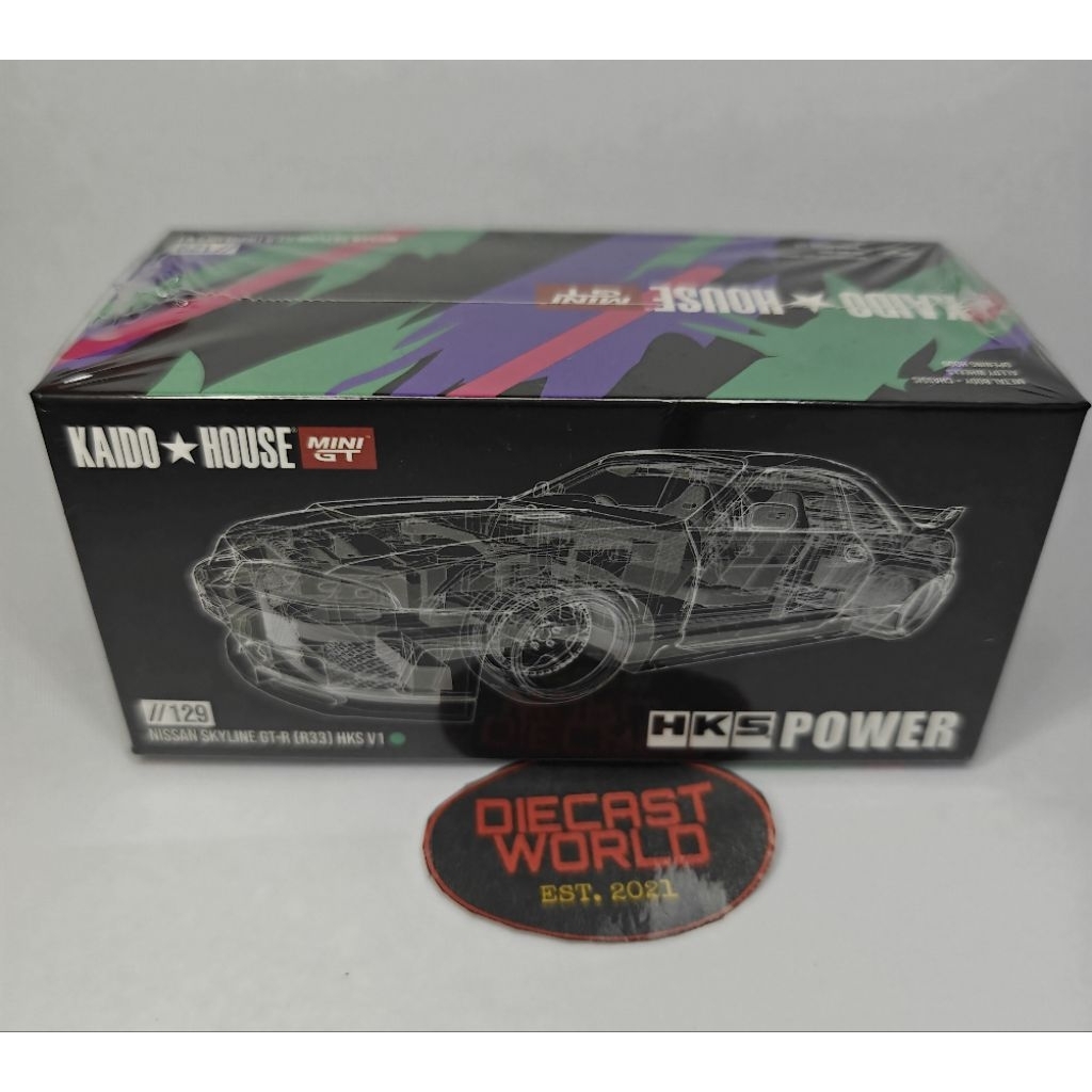 Mini GT Kaido House #129 Nissan Skyline GTR R33 HKS V1 | Shopee Malaysia