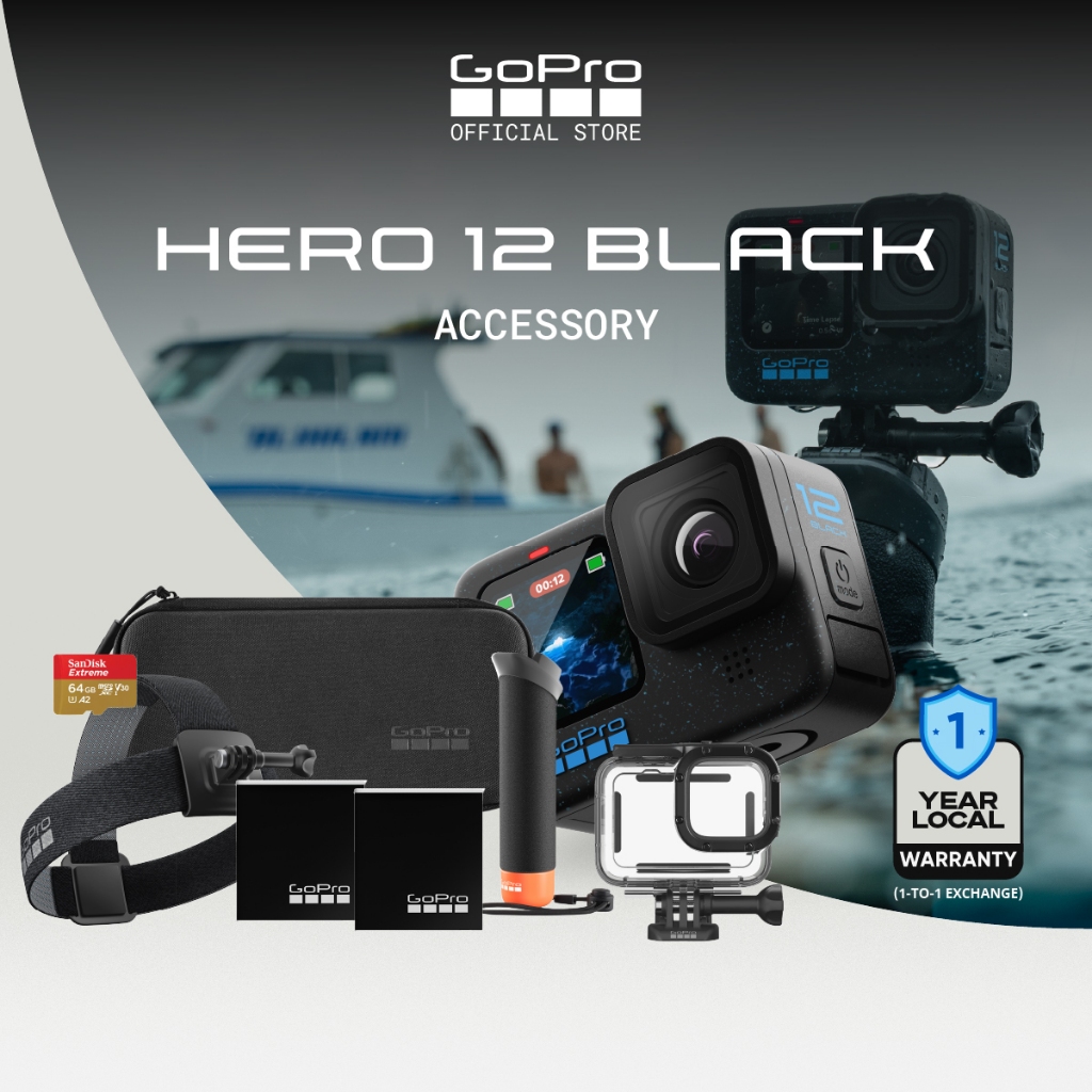 GoPro HERO12 Black/Bundle Action Camera HyperSmooth 6.0 Stabilization ...