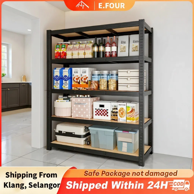 Boltless Rack Adjustable Heavy Duty Dapur Rak Besi Shelf Storage ...