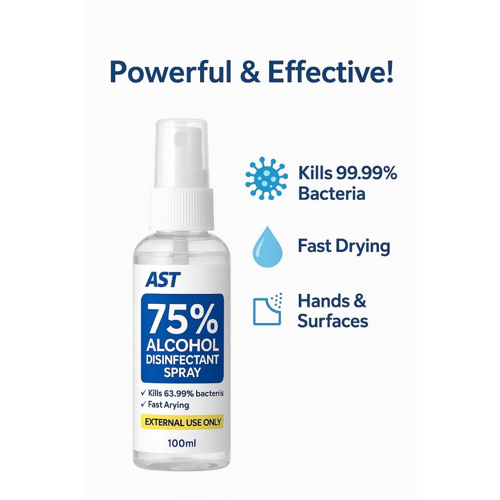 AST Hand Sanitizer Sprayer Kill 99.99% Virus & Bacteria Non Sticky ...