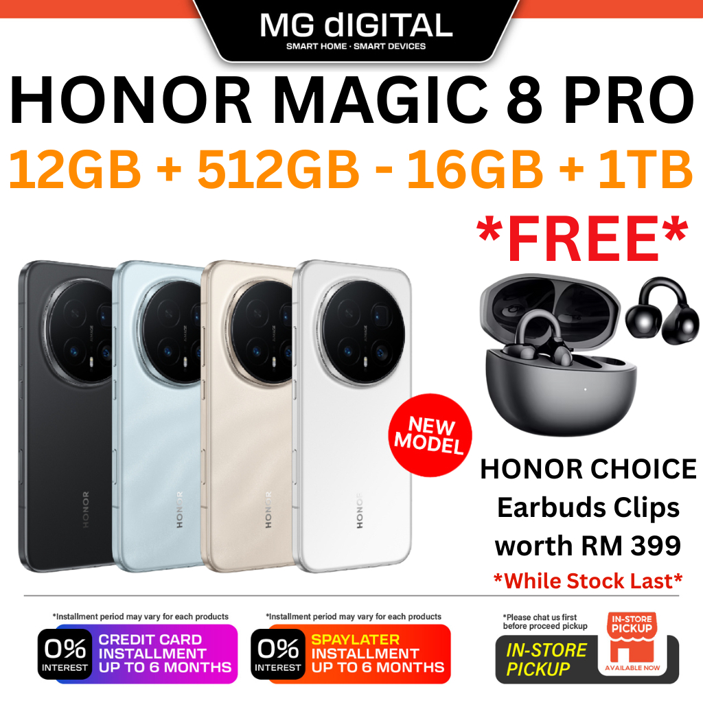 HONOR Magic 8 Pro 5G 12GB + 512GB l 16GB + 1TB READY STOCK Snapdragon 8 ...