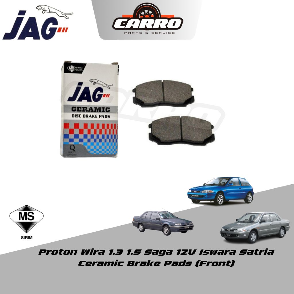 Proton Wira 1.3 1.5 Saga 12V Iswara Satria JAG Ceramic Disc Brake Pads ...