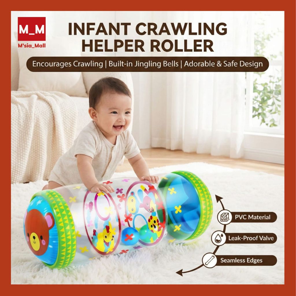 Baby Crawling Roller Toy Infant Tummy Time Roller Montessori ...