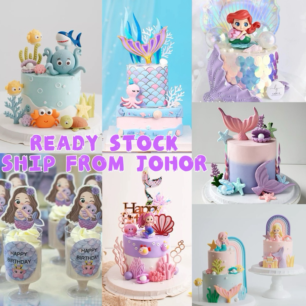 IMOCHI 美人鱼/鳞片围边 纸卡 海洋系列软胶 蛋糕插件 mermaid fish scales cake topper ...