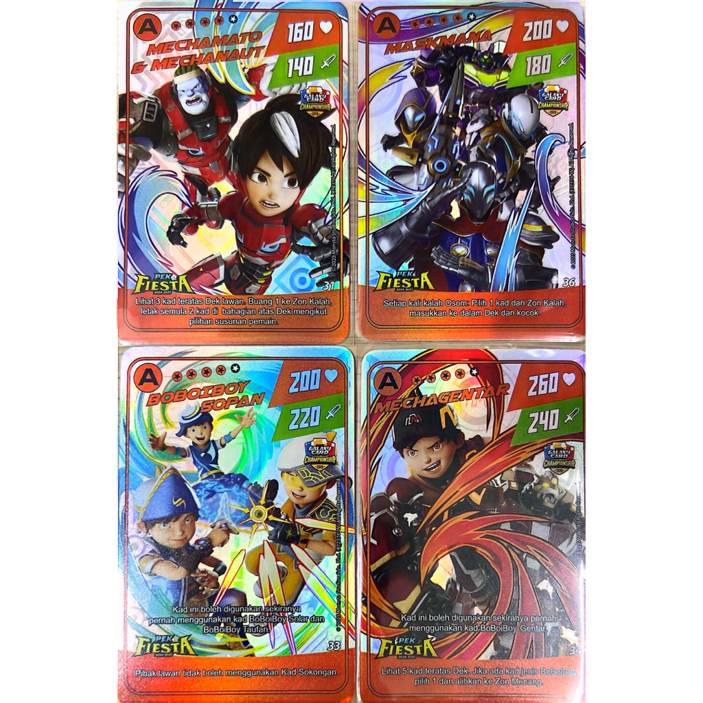 KAD FIESTA 2024 2025 CHAMPIONSHIP KAD BOBOIBOY MONSTA GALAXY CARD PEK ...