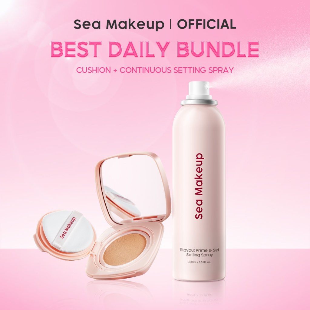 Sea Makeup Bundle 2 In 1 Cushion + Continuous Setting Spray | Shopee ...